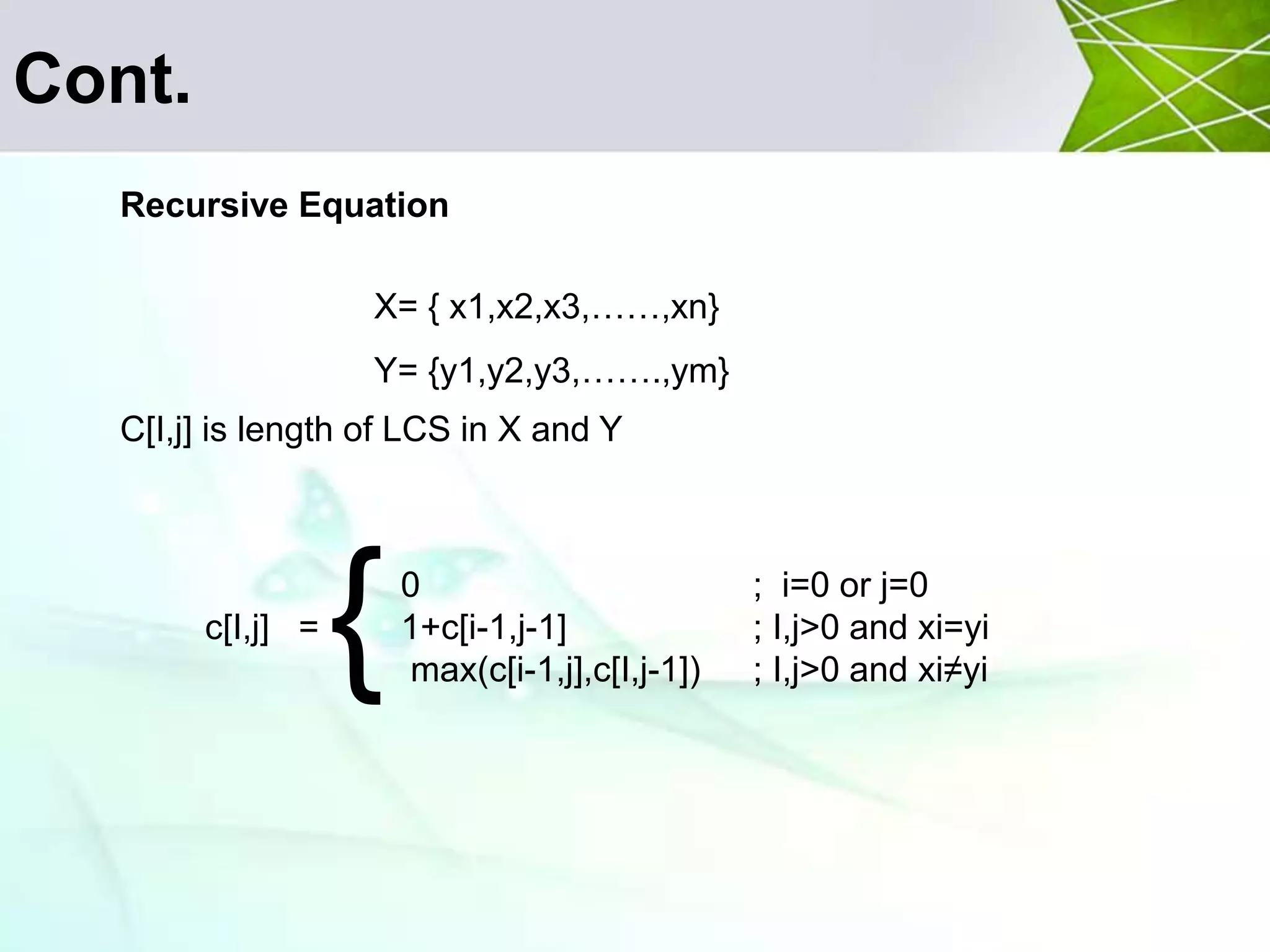 Longest Common Subsequence | PPTX