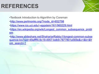 Longest Common Subsequence | PPTX