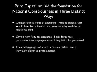 Lcs #4 The Nation State And Print Capitalism | PPT