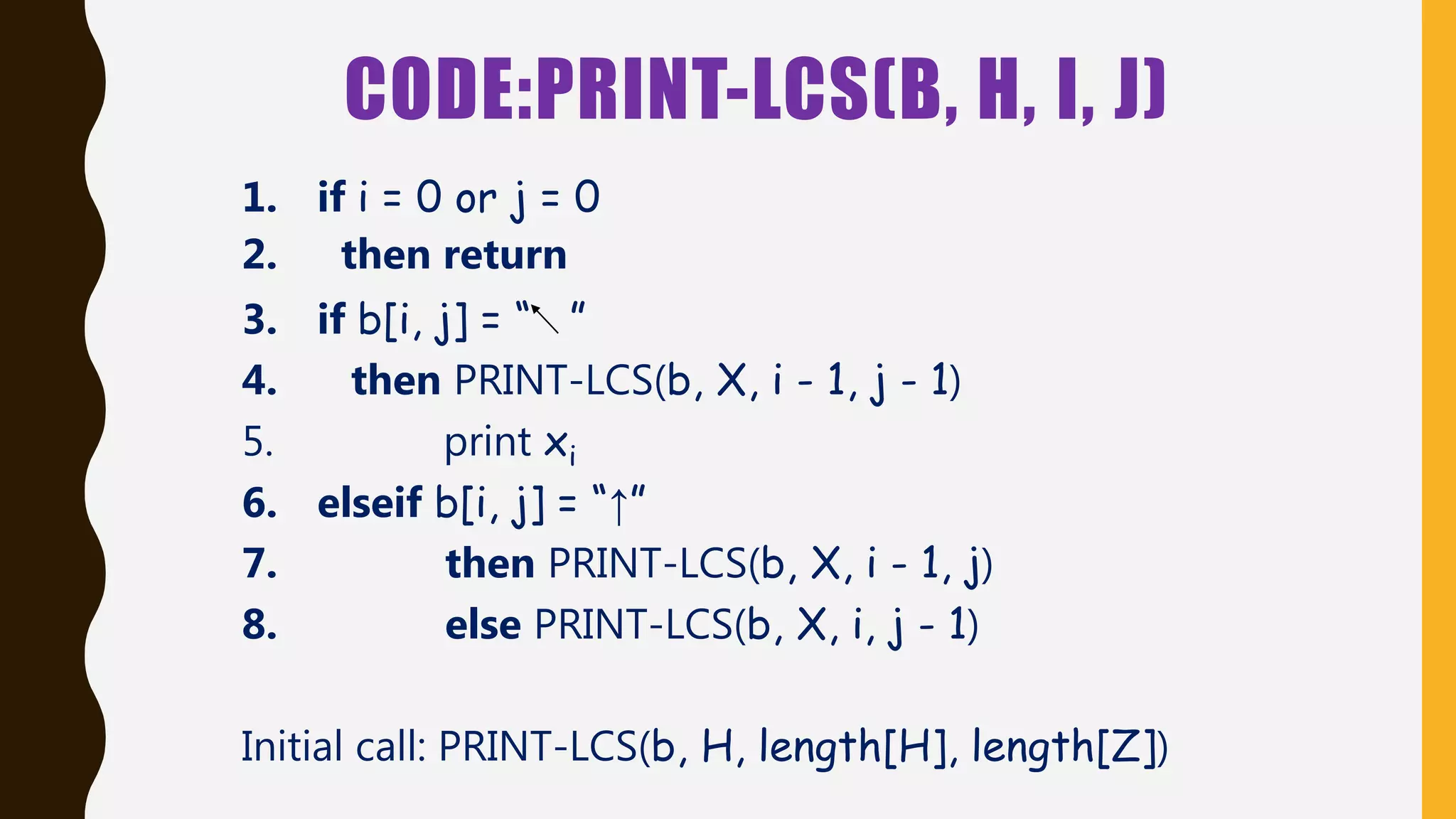 Longest Common Sub-sequence (LCS) | PPTX