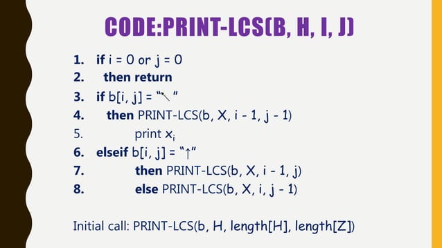 Longest Common Sub-sequence (LCS) | PPT | Free Download