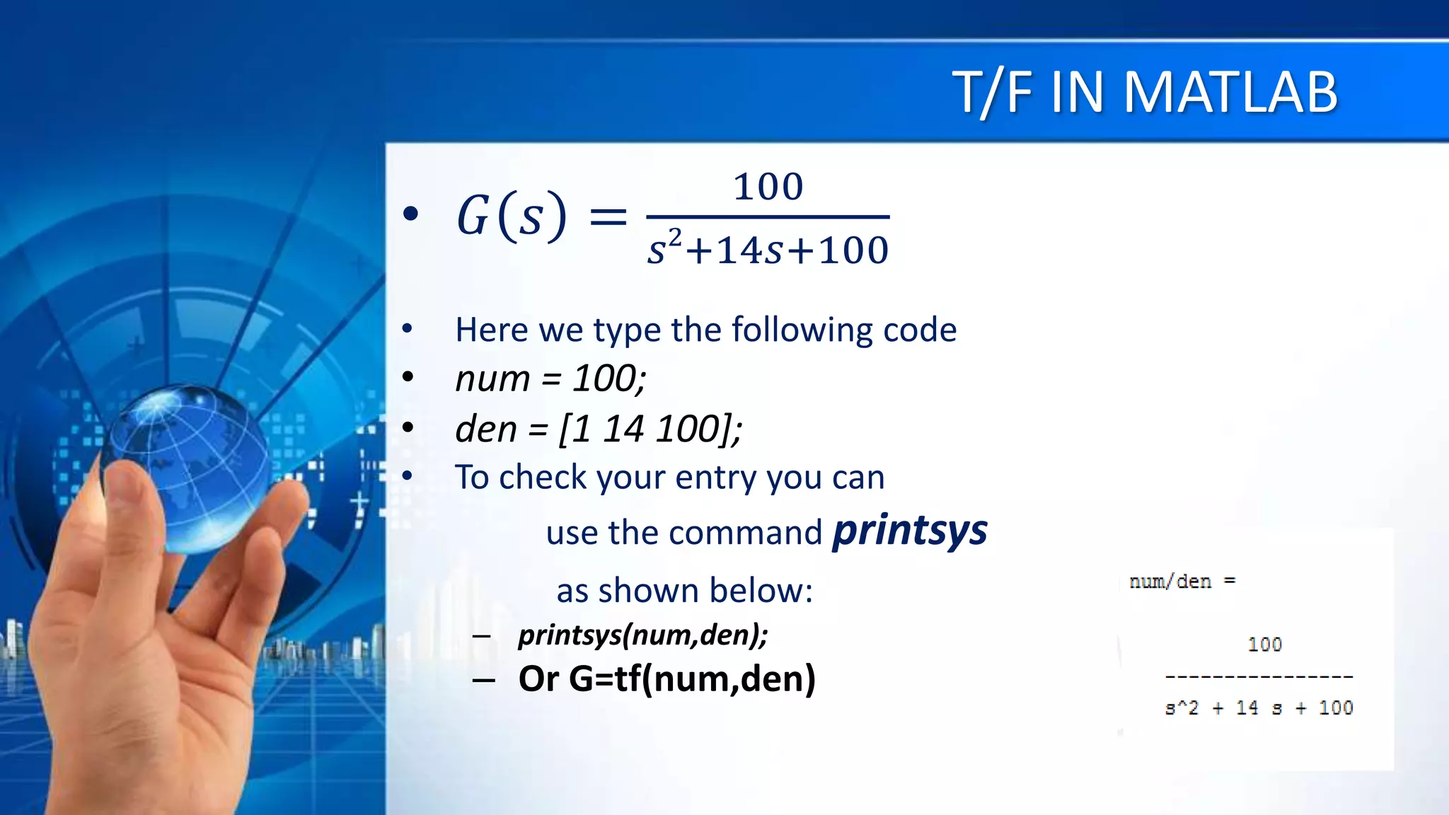 Control System toolbox in Matlab | PPTX