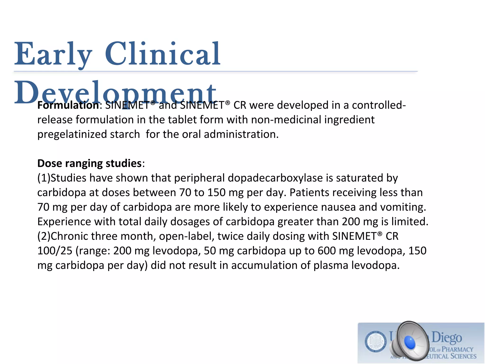 Parkinson drug sinemet-LIFE CYCLE STRATEGIC PLAN | PPT