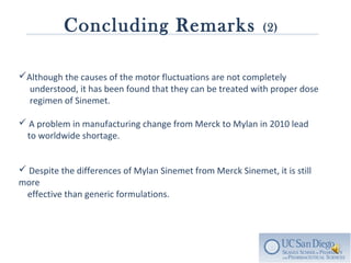 Parkinson drug sinemet-LIFE CYCLE STRATEGIC PLAN | PPT