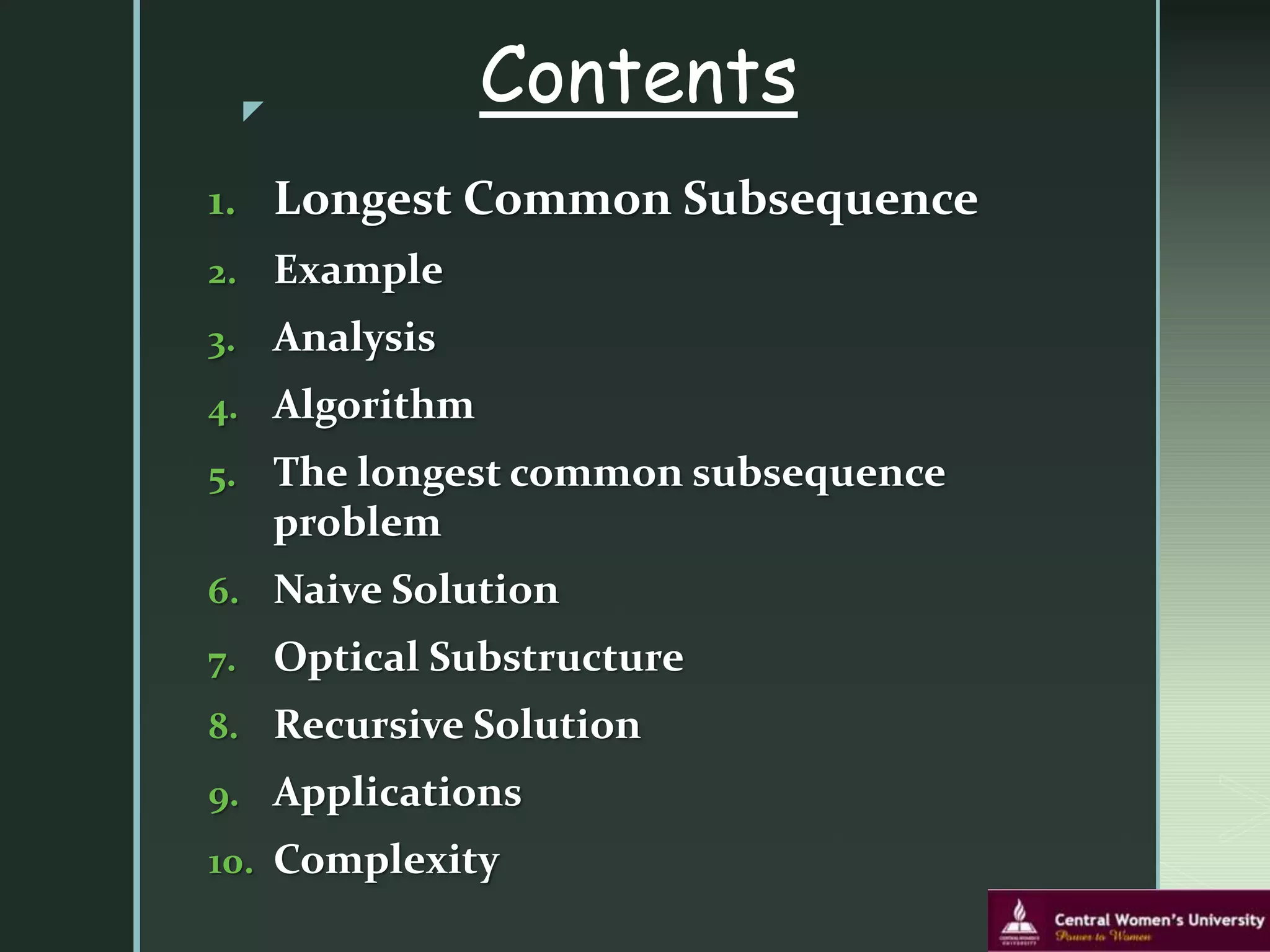 Longest Common Subsequence Ppt Programming Languages Computing