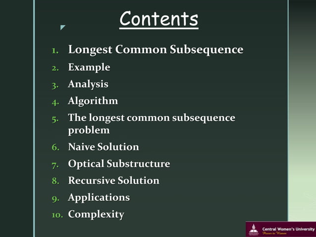 Longest Common Subsequence Ppt Programming Languages Computing