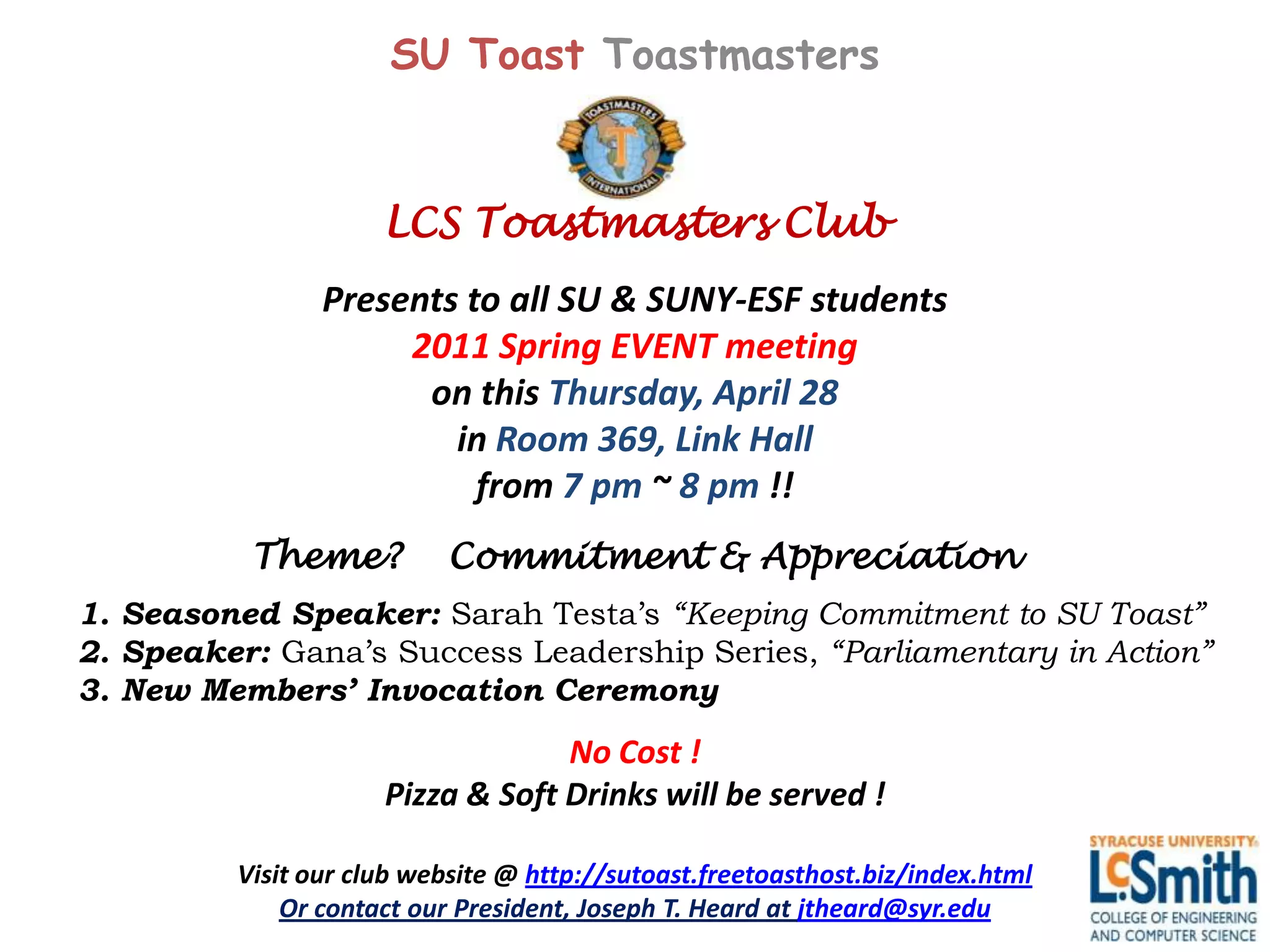LCS Toastmasters Club Ad | PPT