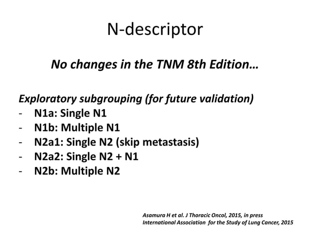 8th Edition of the TNM Classification for Lung Cancer | PPTX | Lung and ...