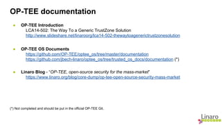 LCU14 302- How to port OP-TEE to another platform | PDF