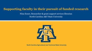 Slides | Targeting the librarian’s role in research services | PDF