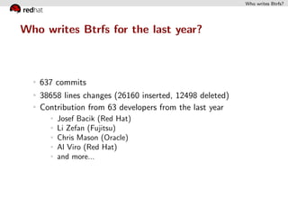 Btrfs: Design, Implementation and the Current Status | PDF | Operating ...