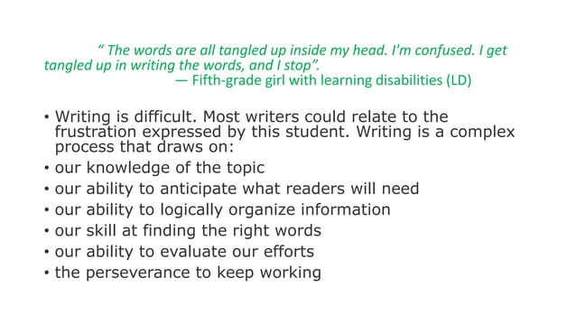 Learning Disabilities in writing | PPT