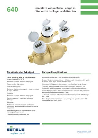 640 Sensus: Contatore volumetrico - corpo in ottone con orologeria ...