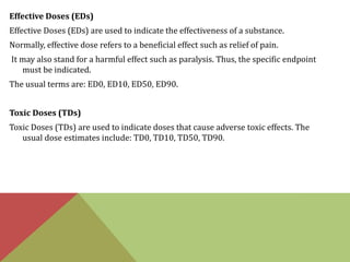 DRUG RESPONSE LD50, ED50 AND THERAPEUTIC INDEX- | PPTX
