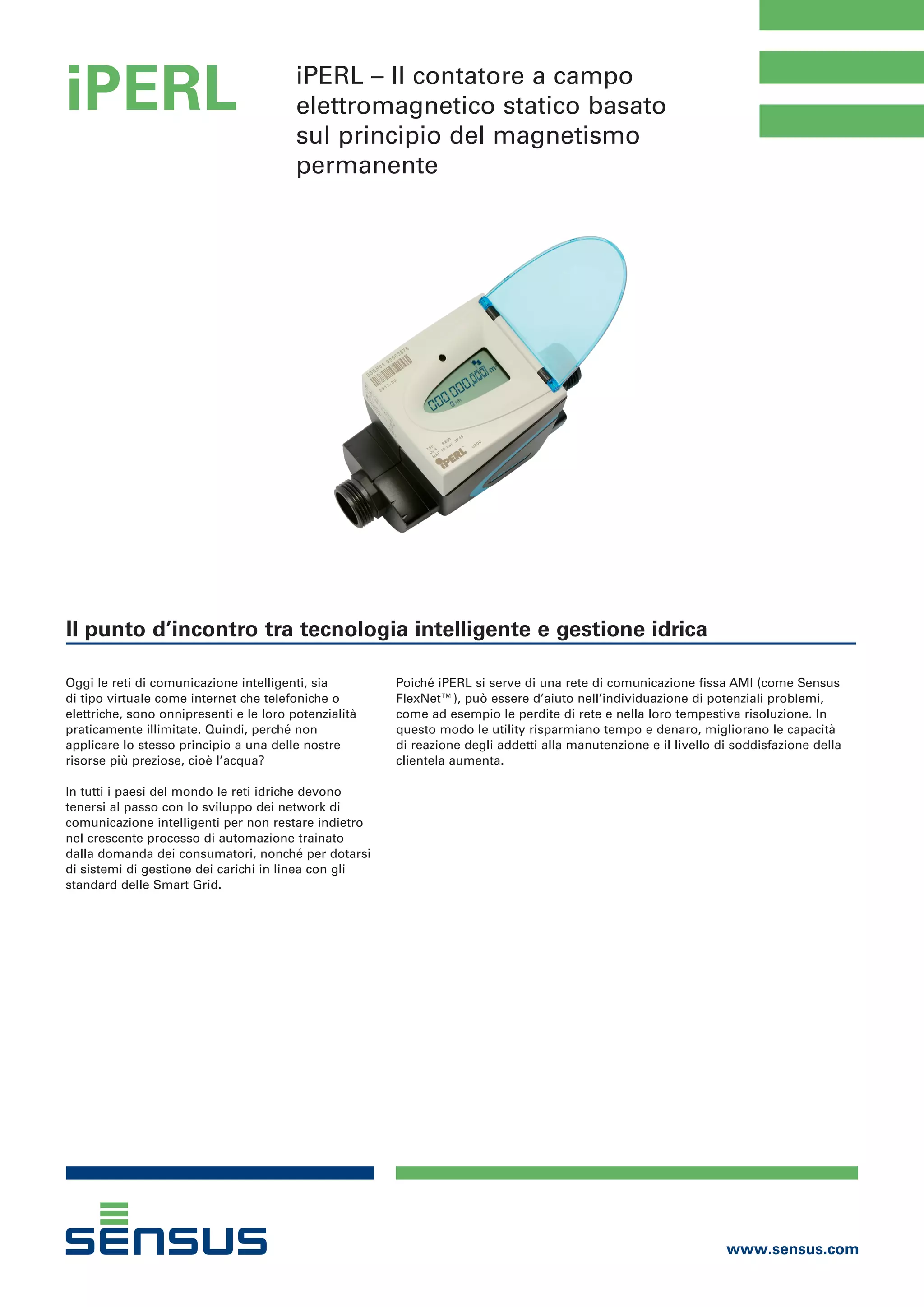 iPERL Sensus: il contatore a campo elettromagnetico statico basato sul ...