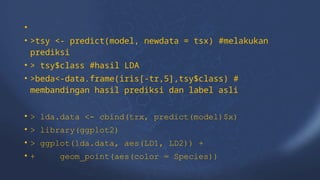 Linear discriminant analysis dalam materi operational reasearch | PPTX