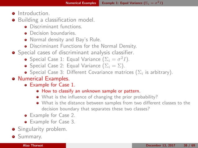 LDA classifier: Tutorial | PPT