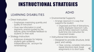 LD, ADHD, ED | PPT