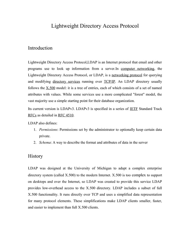 Ldap | DOC | Internet | Computing