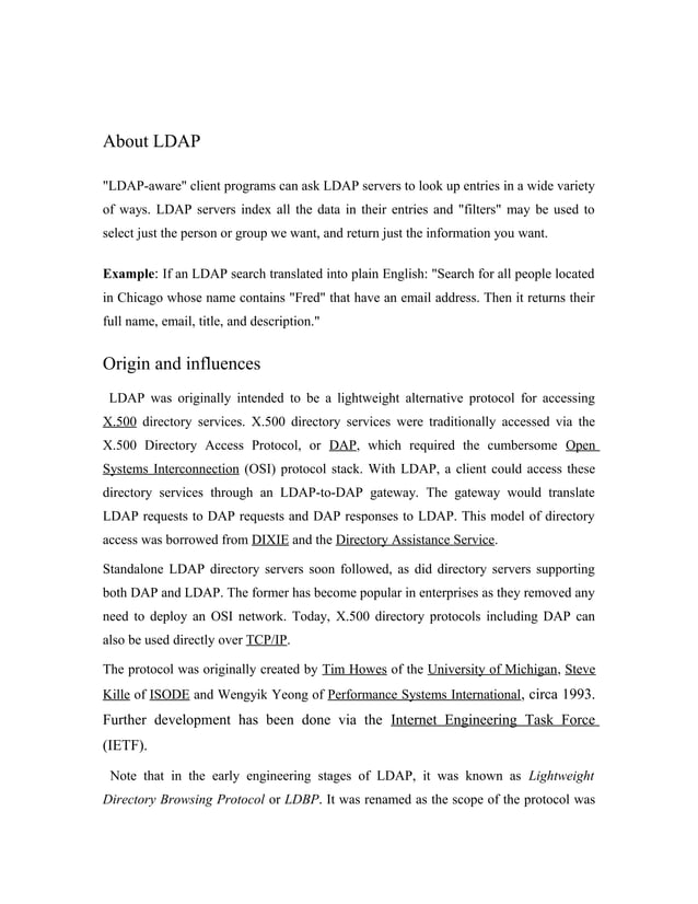 Ldap | DOC | Internet | Computing