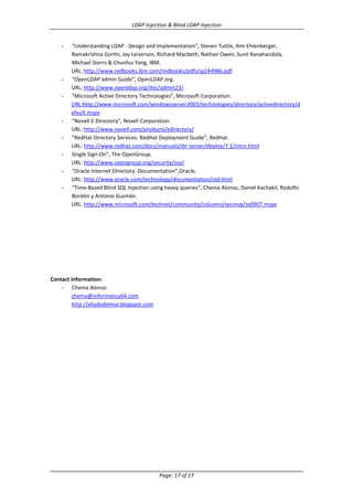 LDAP Injections & Blind LDAP Injections Paper | PDF