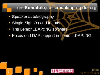 LDAPCon 2011 - The LemonLDAP::NG Project | PPT