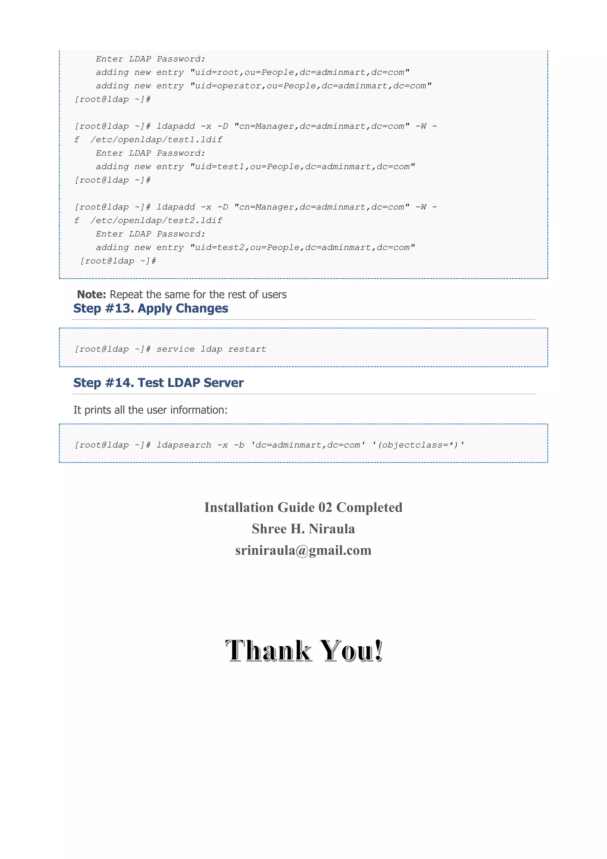 Ldap Configuration Documentation Pdf Operating Systems Computer