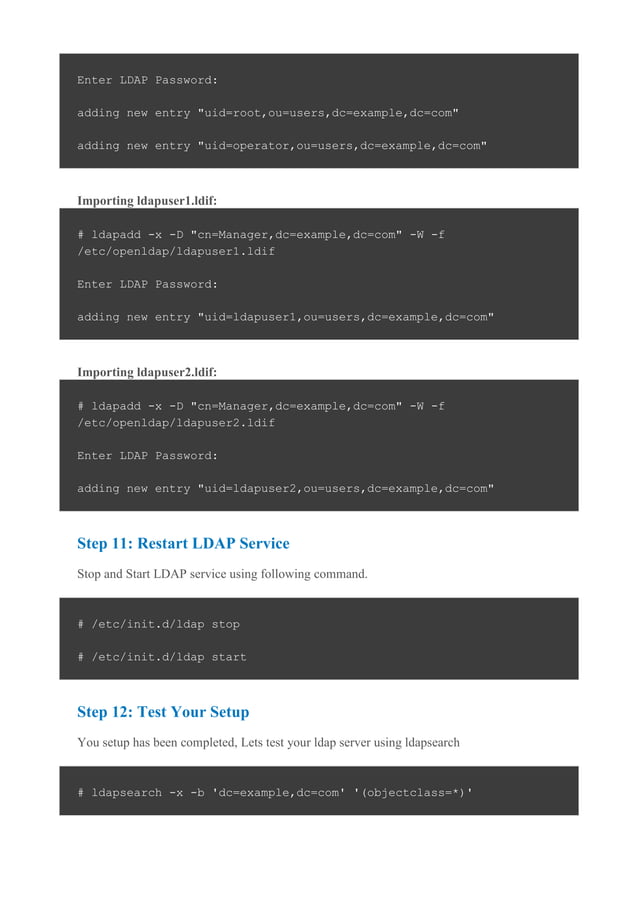 Ldap Configuration Documentation Pdf Operating Systems Computer