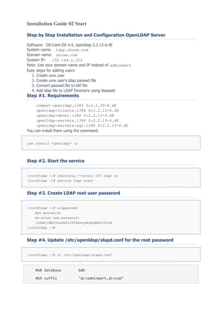 Ldap configuration documentation | PDF | Operating Systems | Computer Software and Applications
