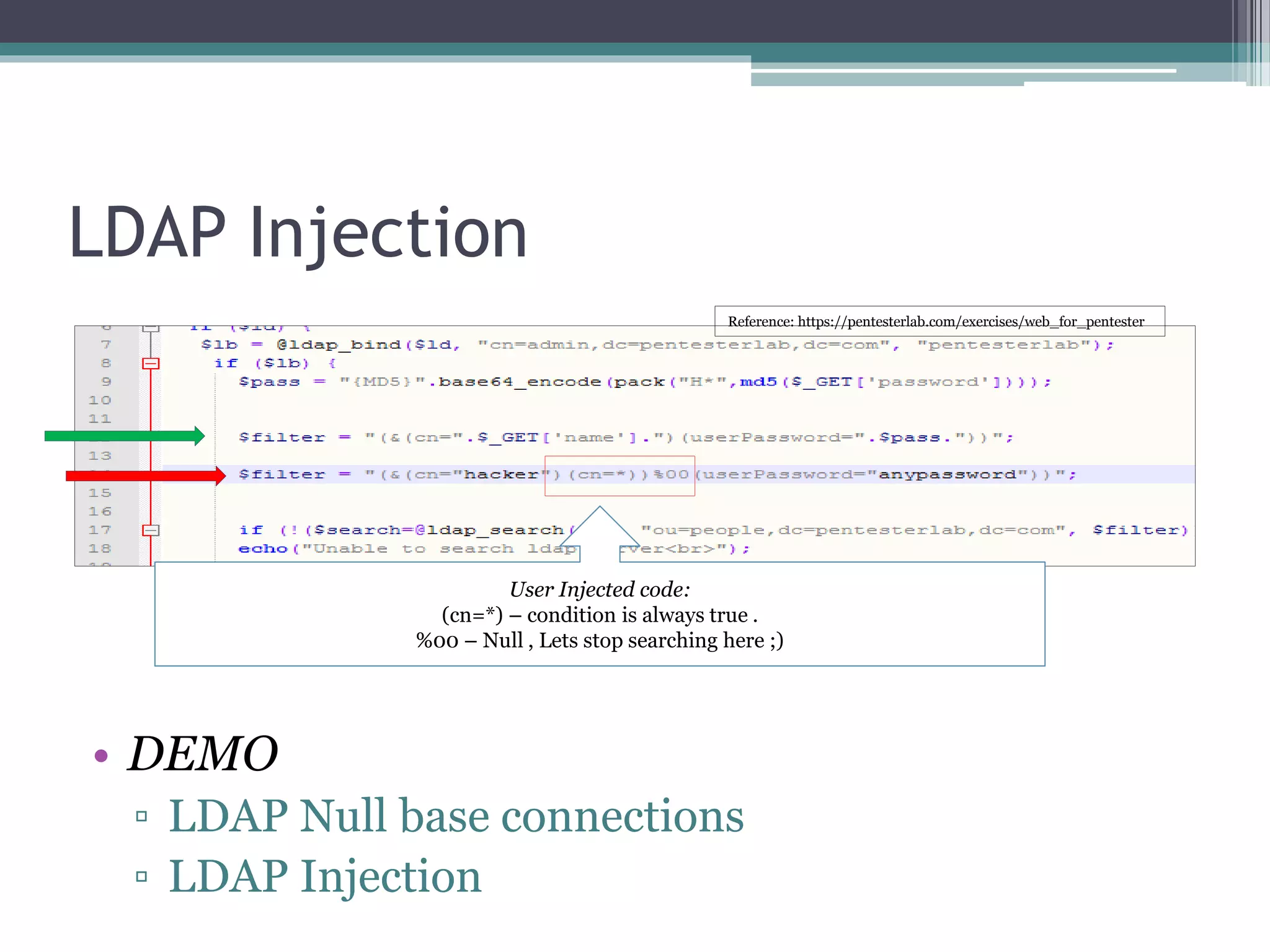 Ldap injection | PPTX