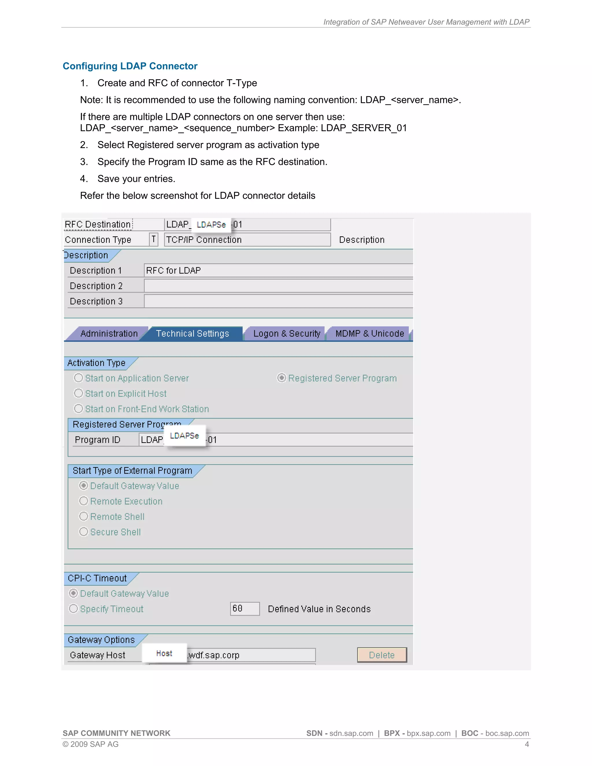 Ldap sync with sap(rfc) | PDF
