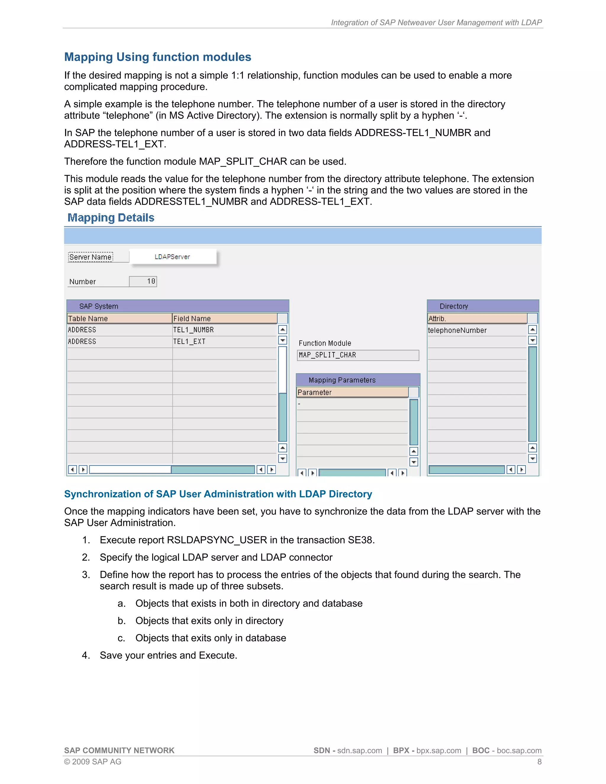 Ldap sync with sap(rfc) | PDF