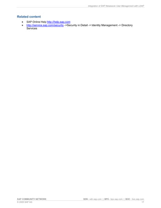 Ldap sync with sap(rfc) | PDF