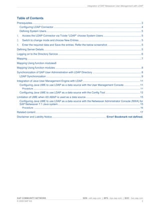 Ldap sync with sap(rfc) | PDF