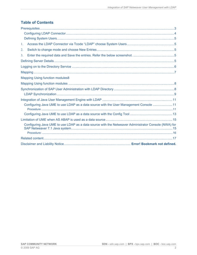 Ldap sync with sap(rfc) | PDF