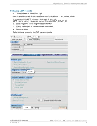 Ldap sync with sap(rfc) | PDF