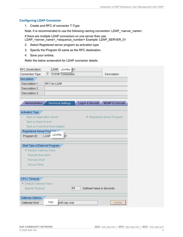 Ldap sync with sap(rfc) | PDF