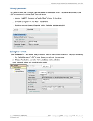 Ldap sync with sap(rfc) | PDF