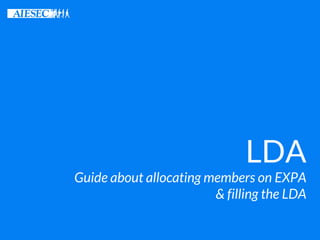 Lda Support Materials | PPT