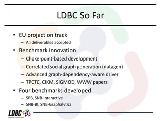 LDBC 6th TUC Meeting conclusions by Peter Boncz | PPT