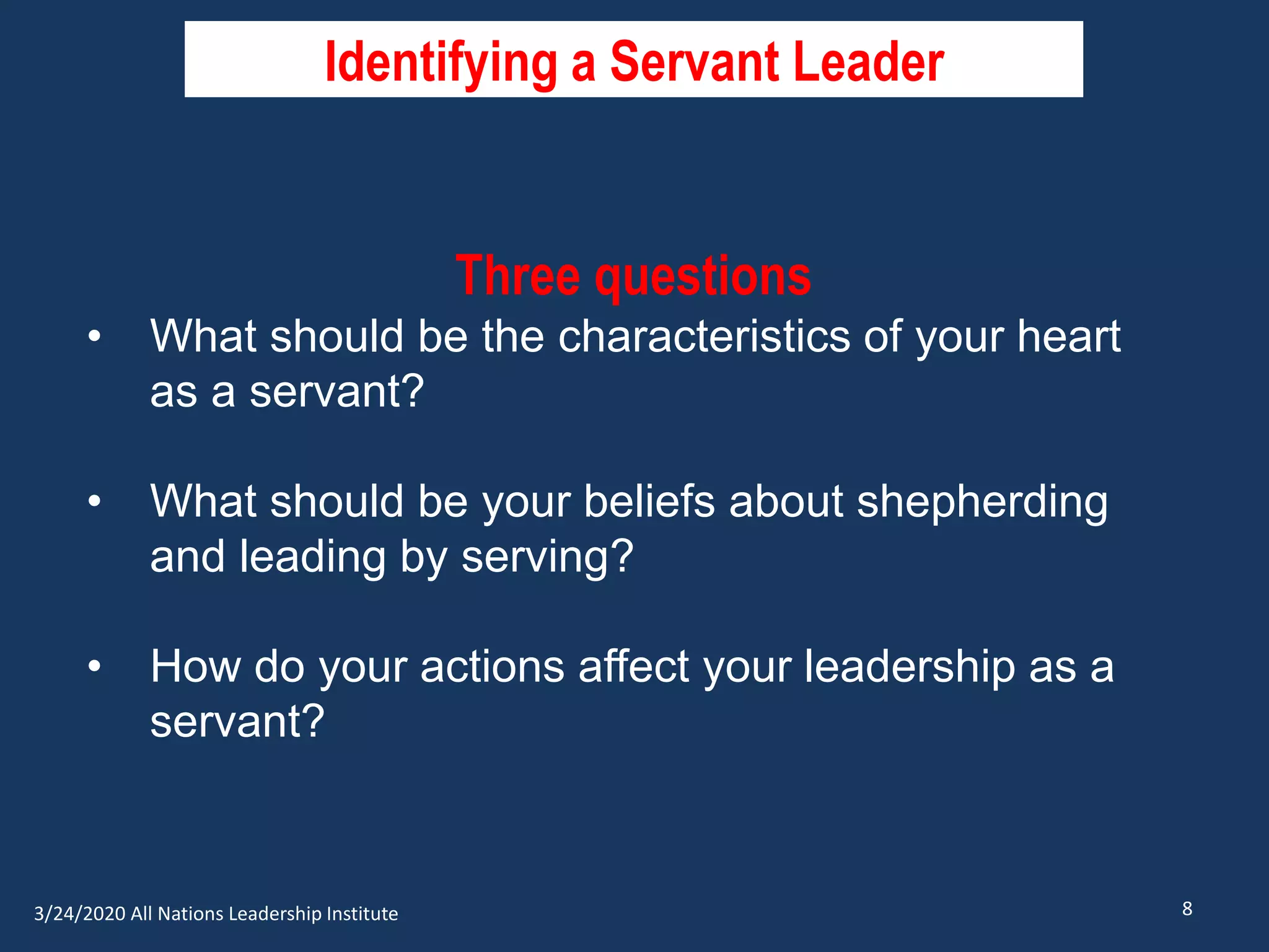 Servant Leadership: Session 1, Activity 3 | PDF