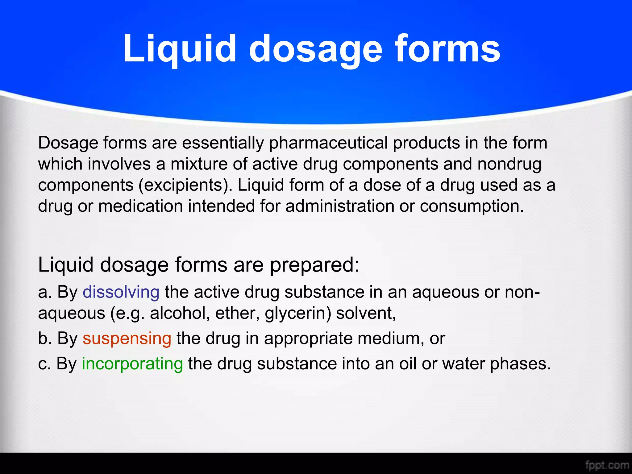 Liquid Dosage Form | PPTX