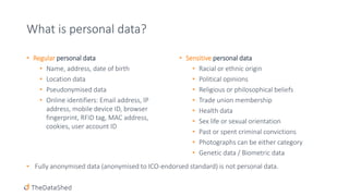 GDPR Practicalities - The Data Shed | PPT