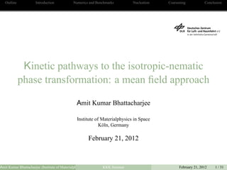 Kinetic pathways to the isotropic-nematic phase transformation: a mean field approach | PDF