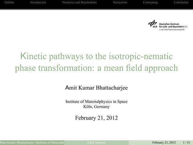 Kinetic pathways to the isotropic-nematic phase transformation: a mean field approach | PDF