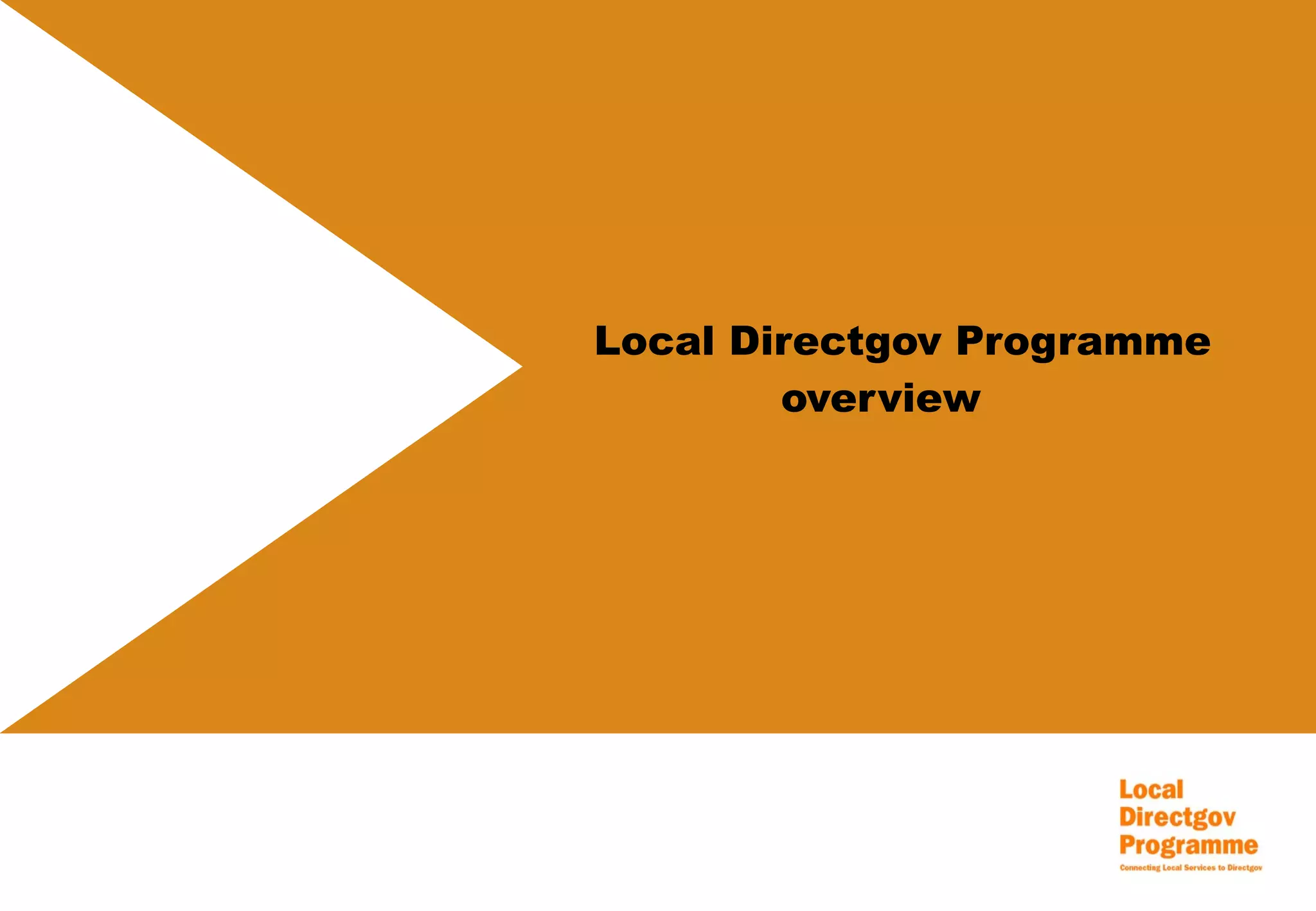 Local Directgov programme overview | PPT