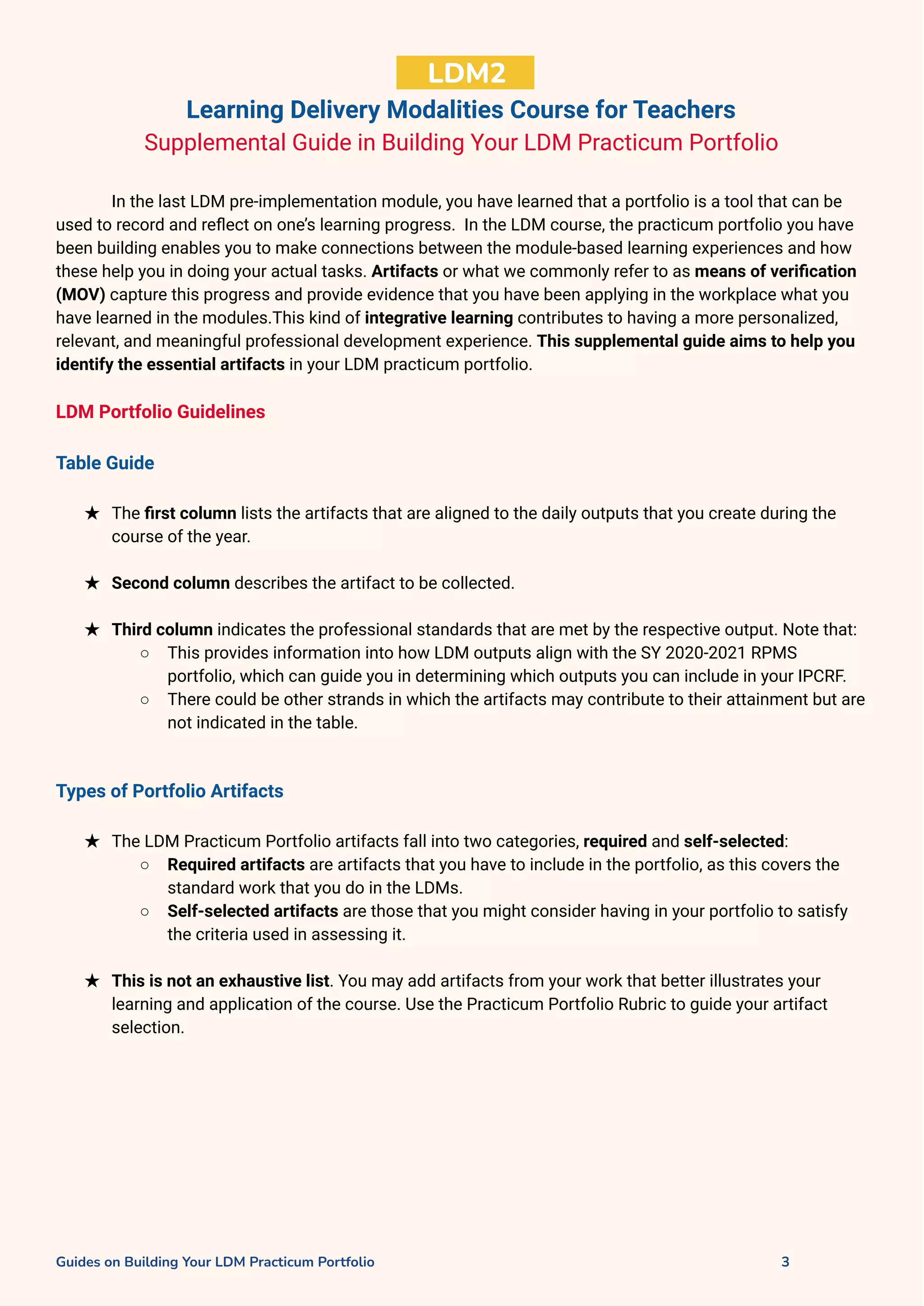 Ldm 2-teachers-guides-on-practicum-portfolio-building (1) | PDF
