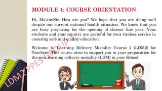Learning Delivery Modalities Course 2: | PDF