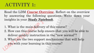 Learning Delivery Modalities Course 2: | PDF