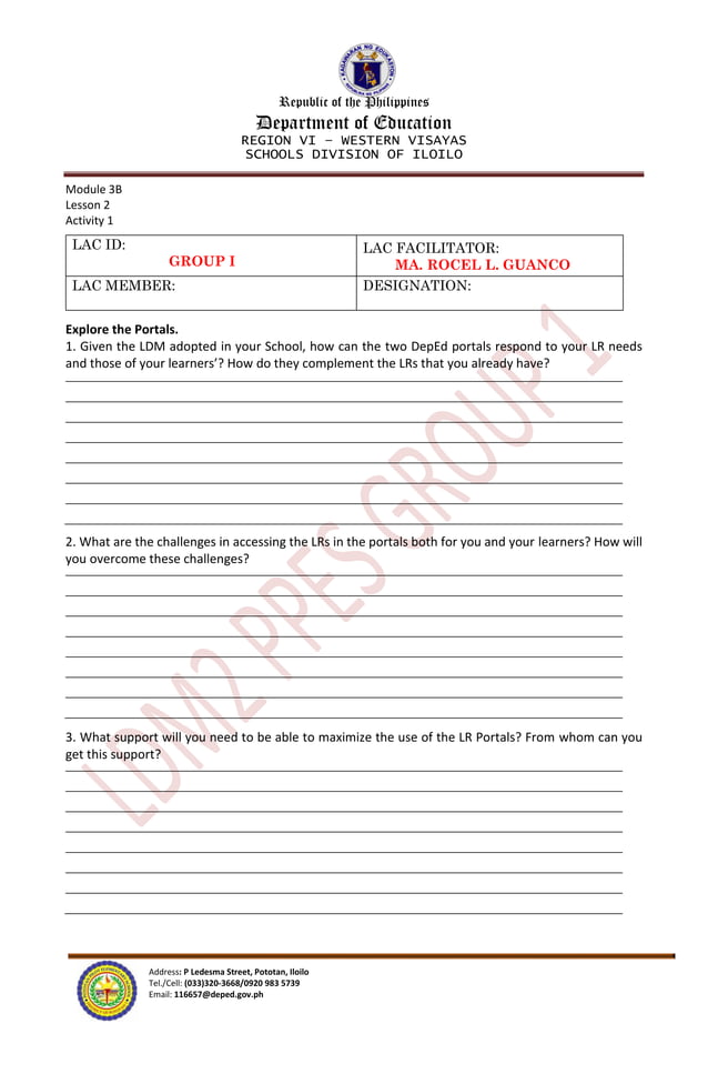 Learning Delivery Modalities Course 2: worksheets | PDF